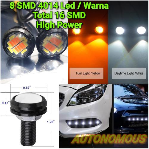 Jual lampu led mata elang eagle eyes led 2 warna 23mm led senja drl ...