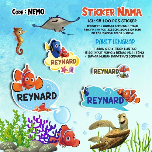 Jual PO3Hari Sticker / Stiker Label Nama Karakter Tema FINDING NEMO ...