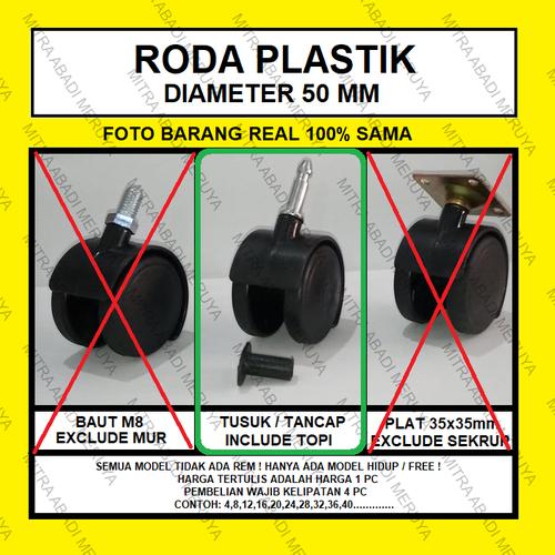Jual Roda Kursi Kantor Model Tancap Castor Caster Roda 50 mm Tancap ...