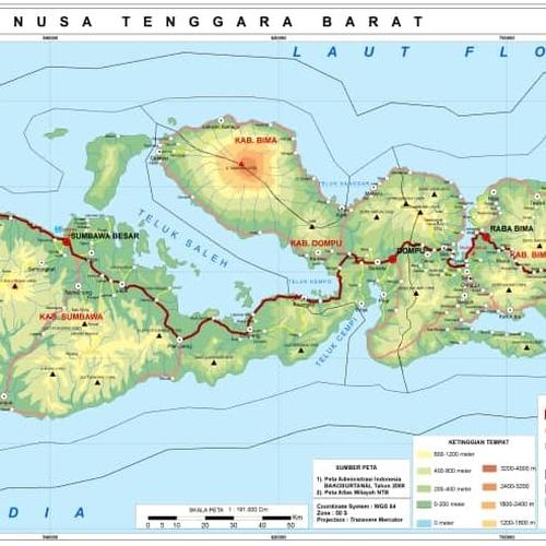 Jual Peta Atlas Wilayah NTB format pdf, JPG, SHP, resolusi tinggi - Kab ...