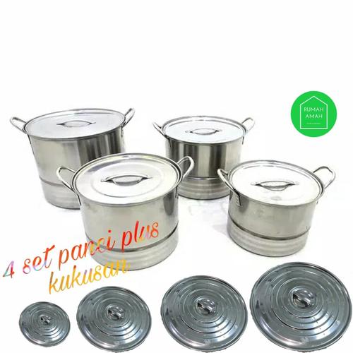 Jual Panci Set Stock pots Homelux Plus Langseng isi 4 Panci dan 4 ...