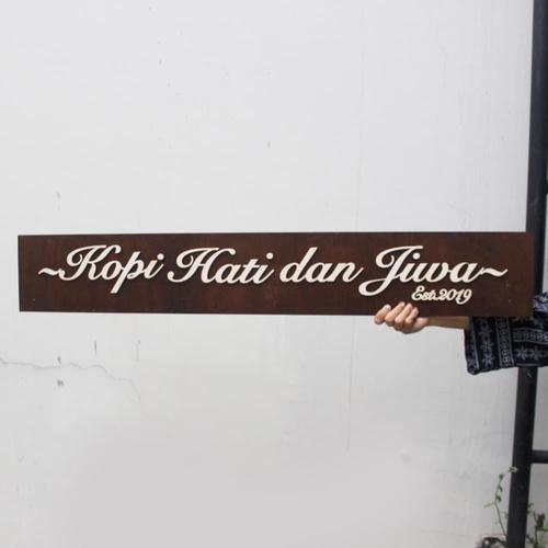 Jual Logo Sign Kayu 100x20 | Bisa Custom Logo | Papan Logo Kayu ...
