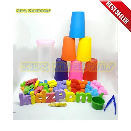 Jual Mainan Montessori Sensory Toys Edukasi LENGKAP POMPOM dan MERONCE ...