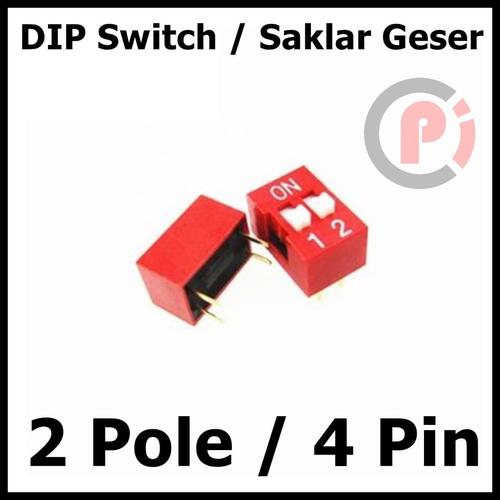 Jual Slide DIP Switch 2P 2.54mm Pitch 2 Row 4 Pin DIP Switch Breadboard ...