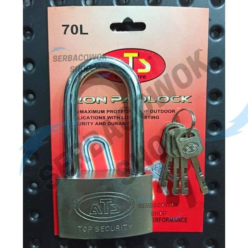 Jual ATS Gembok Putih 70 mm Leher Panjang Chrome Gembok Pelor ATS ...