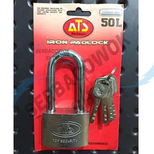 Jual ATS Gembok Putih 50 mm Leher Panjang Chrome Gembok Pelor ATS ...
