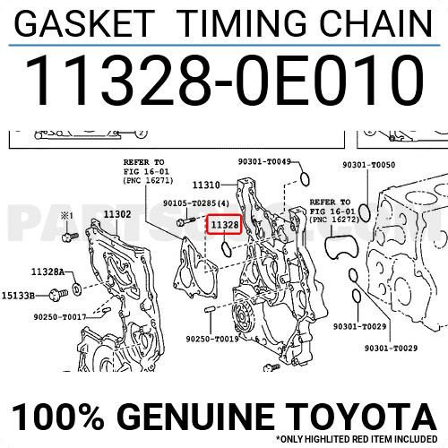 Jual Gasket, Timing Gear Or Chain Cover, Ori Toyota 11328-0E010 ...
