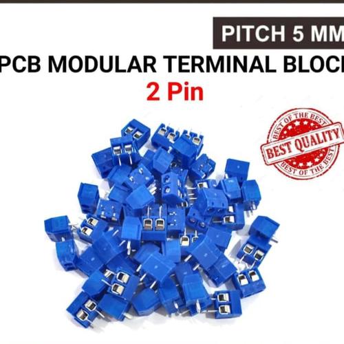 Jual Terminal PCB 2 Pin Terminal Block 5mm Connector Cable - Tanpa ...