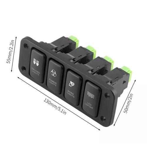 Jual SAKLAR PANEL 4 SWITCH PUSH BUTTON LED ON OFF 4 GANG 38x20 SWITCH ...