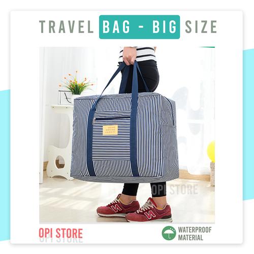 Jual TAS STORAGE TRAVEL BAG LIPAT BESAR - Strip Navy - Jakarta Utara ...