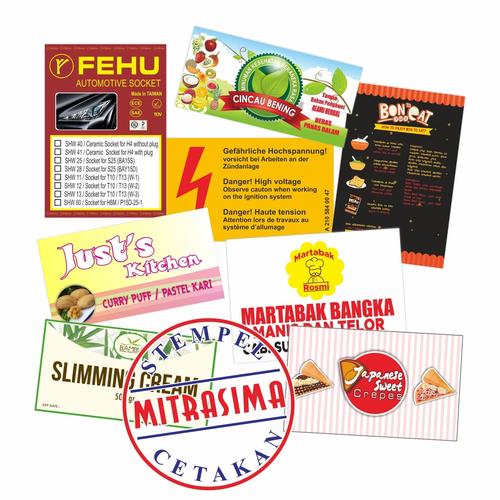 Jual Cetak sticker untuk merk dagangan bentuk persegi ukuran custom ...