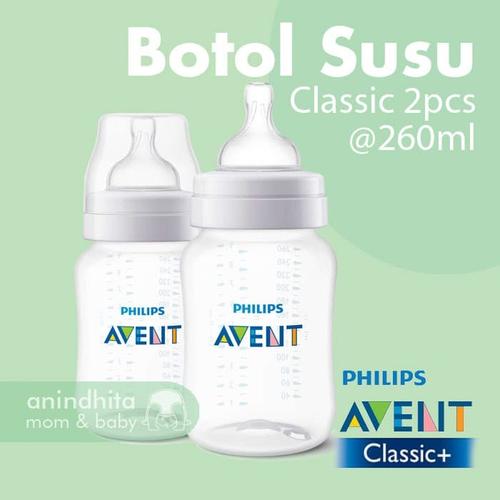 Jual PHILIPS Avent Botol Wide neck Classic Plus 2x260ml Classic+ Botol ...