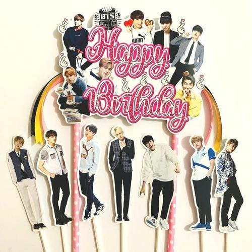 Jual BTS Kpop Pink Topper Cake Birthday / Hiasan Kue Ulang Tahun ...