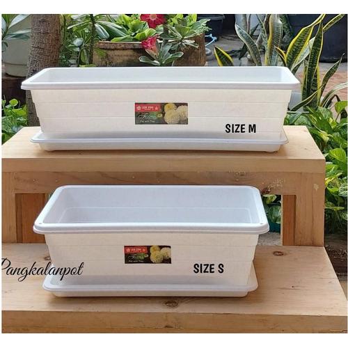 Jual Pot Persegi Panjang Plus Tatakan Putih Ukuran 29 Cm - Kab. Bogor ...