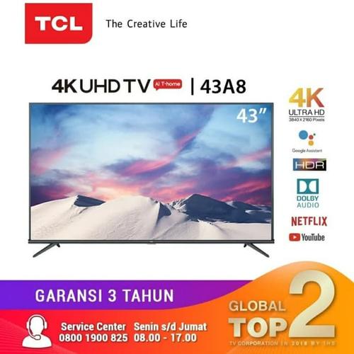 Jual TV LED TCL 43A8 43 INCH ANDROID SMART UHD 4K - Kota Depok - E ...