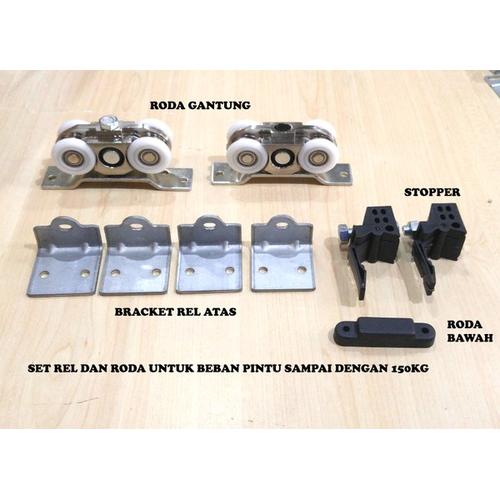 Jual Set Rel dan Roda Pintu Geser / Sliding Berat 150Kg Rel 1.8 Mtr Be ...