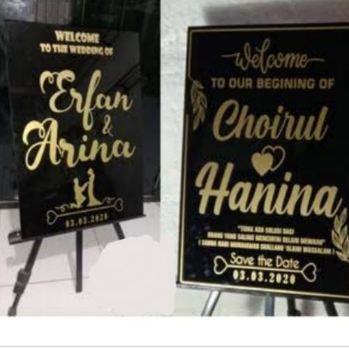 Jual backdrop dekor akrilik nikah tunangan engagement marriage nama ...