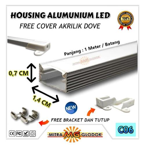 Jual HOUSING LED ALUMINIUM ALUMUNIUM HOUSING LED STRIP TYPE B 1 METER ...