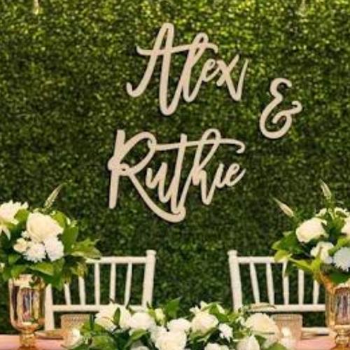 Jual akrilik wedding nama tulisan backdrop dekor engagement laser ...
