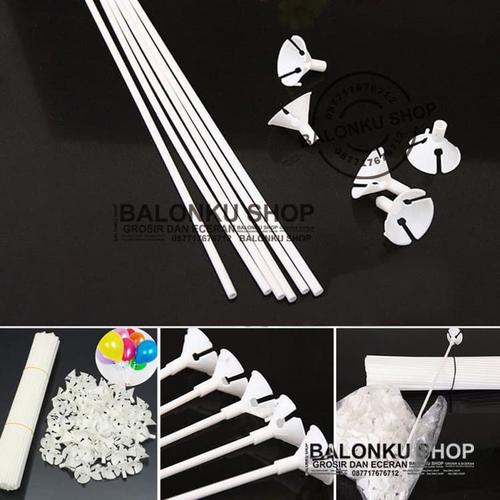 Jual Stick Balon / Tangkai Balon / Gagang Balon isi 100 pcs - PUTIH 100 ...