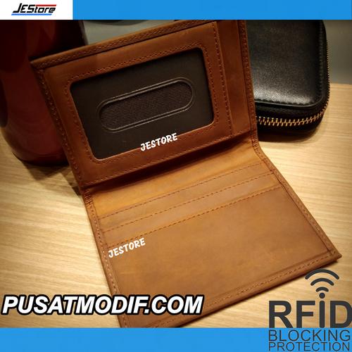 Jual DOMPET ID CARD HOLDER STNK REAL CRAZY HORSE LEATHER SLIM WALLET ...