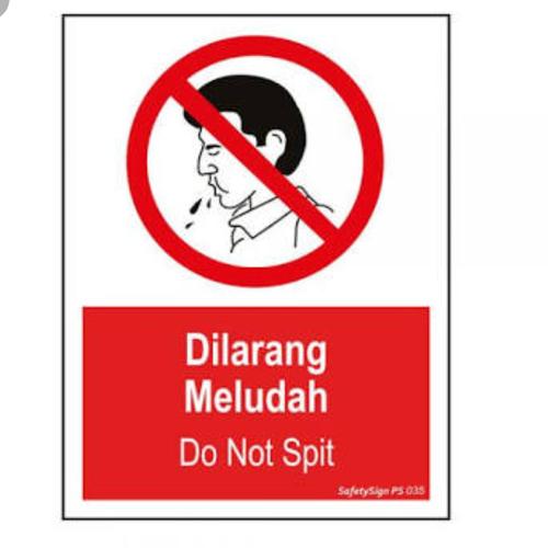 Jual stiker sign signage tanda dilarang meludah spit - Kota Surabaya ...