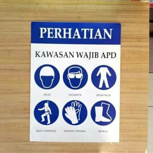 Jual stiker sign board gambar area gunakan apd alat pelindung diri ...