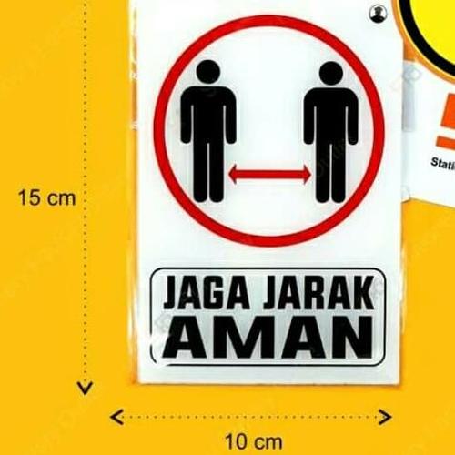 Jual akrilik sign board tanda gambar jaga jarak aman social distance ...