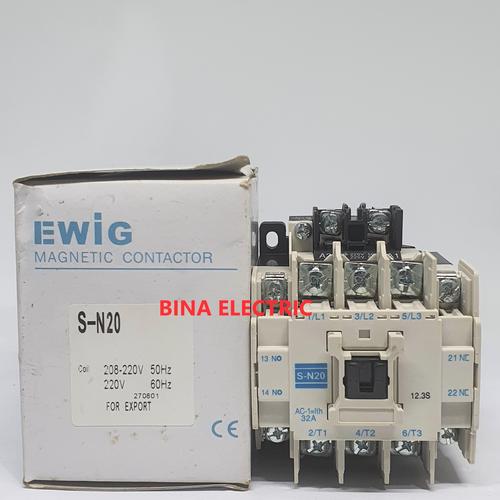 Jual Magnetic Contactor Ewig S-N20 3P 32A / Kontaktor Ewig SN-20 SN20 ...