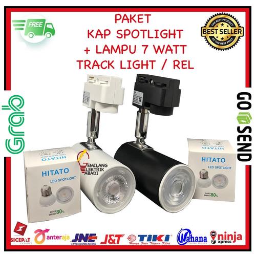 Jual PAKET SPESIL KAP TIPE REL + LAMPU SOROT E27 HITATO TRACKLIGHT ...