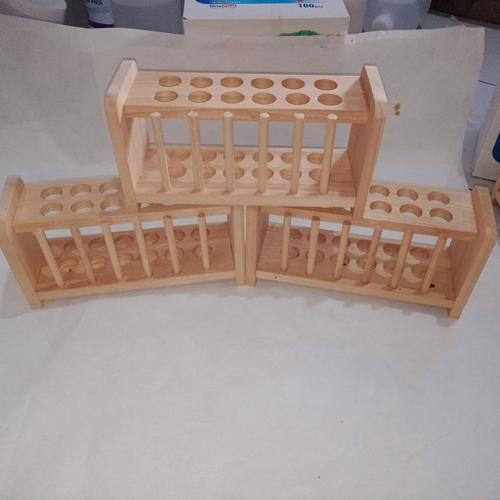 Jual Rak Tabung Reaksi Kayu isi 12bh/rak tabung reaksi/rak tabung ...
