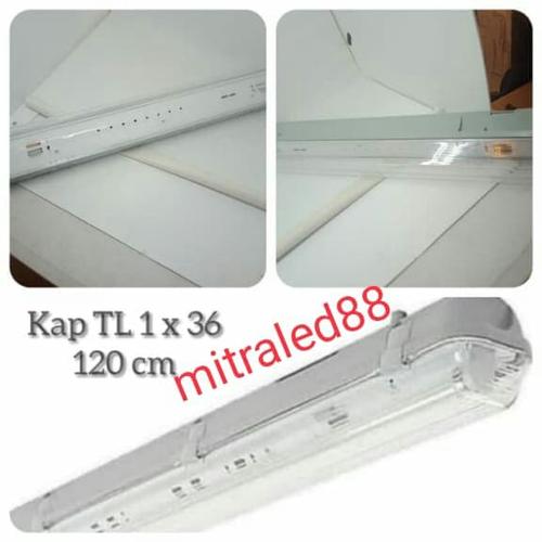 Jual kap housing lampu watterproof 1x16w/16watt 1set lampu TL philips ...