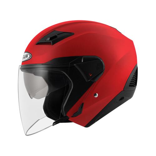 Promo ZEUS 611 MATT RED HALF FACE HELMET DOUBLE VISOR - XL, BASIC Cicil ...