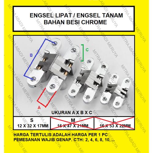 Jual Engsel Tanam Engsel Concealed Cross Hinge Ukuran S - Kota ...