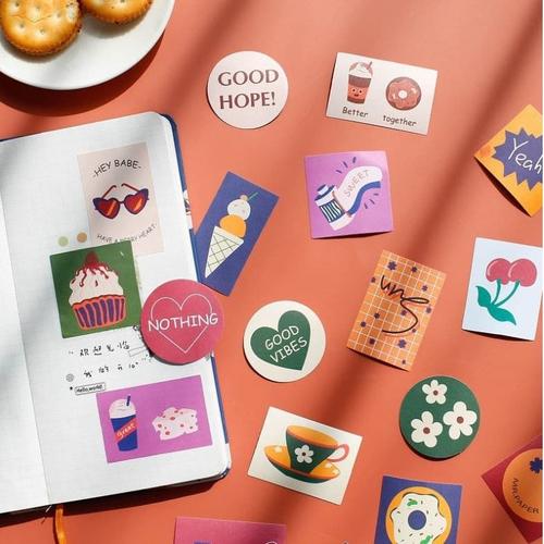 Jual Aesthetic Deco Scrapbook Sticker Diary Label Stiker Cute ...