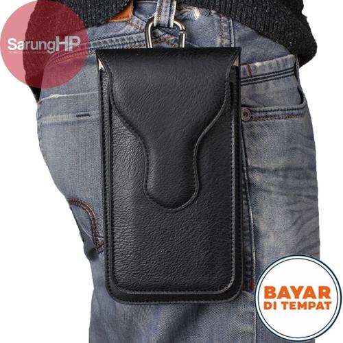 Jual Sarung Dompet Tas Pinggang Sabuk Kulit Untuk 2 HP Handphone 5,5 ...