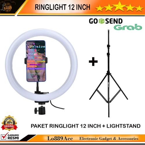 Jual LAMPU RINGLIGHT 12 INCH RING LIGHT 12 IN LAMPU RIAS WITH STAND ...