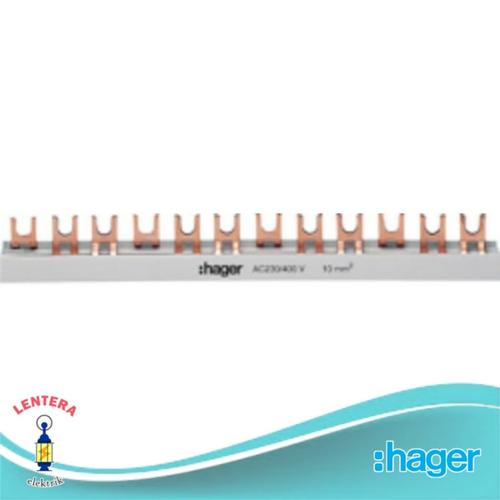 Jual HAGER Insulated busbar 3P fork 10mm2 [ 12M / 57M ] - 10mm2 57M ...