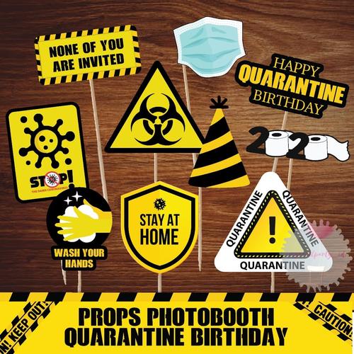 Jual Props Photobooth Foto Happy Birthday Quarantine Corona Covid PSBB ...