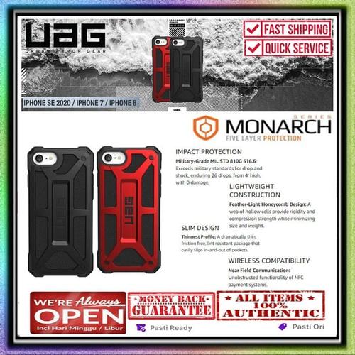 Promo iPhone SE 2020 / 7 / 8 Case UAG Urban Armor Gear MONARCH Rugged ...