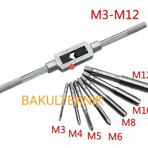 Jual SNAI hand tap drill bit / Tap Set M3 M4 M5 M6 M8 M10 M12 - Kota ...