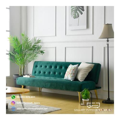 Jual Sofa Bed Retro Lipat Kain Beludru Hijau - Kab. Jepara - gallery ...