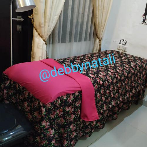 Jual Set sprei rumbai dan selimut motif bed facial / bed salon katun ...