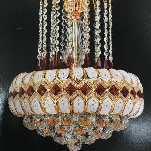 Jual LAMPU GANTUNG FULL CRISTAL DIAMOND FRAME 5 LAMPU RUANG TAMU ...