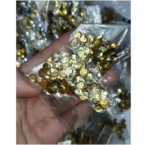 Jual Manik - Manik Emas / Payet Baju Kuning Gold / Mote Bulat Pipih ...