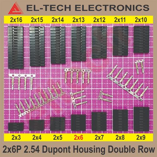 Jual 12 12P P 2x6 2.54mm Dupont Connector Double Row Female Jumper Wire ...