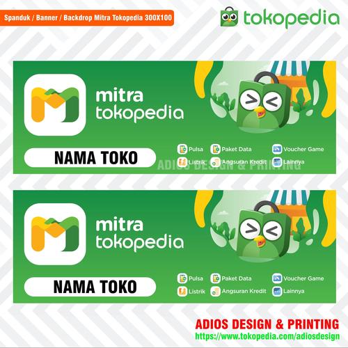 Jual Spanduk Banner Mitra TOKOPEDIA Ukuran 300x100 cm Mantap - Kota ...