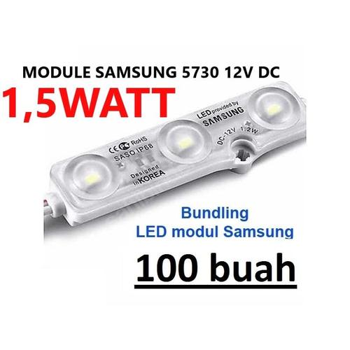 Promo LED Module 1,5W Samsung 12V LED Modul 3 Mata IP68 1,5 watt Full pack - SUSU WW 3000K ...
