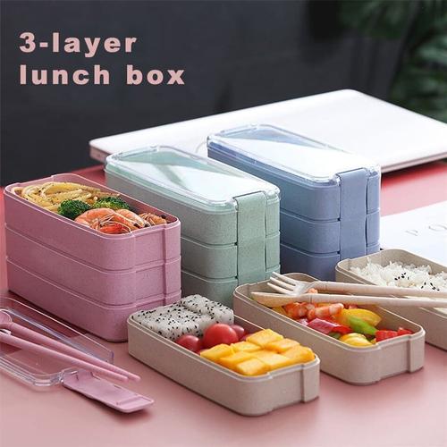 Jual Lunch Box Set/Rantang Makan/Lunch Box Bento 3 Layer 900ml - Kab ...