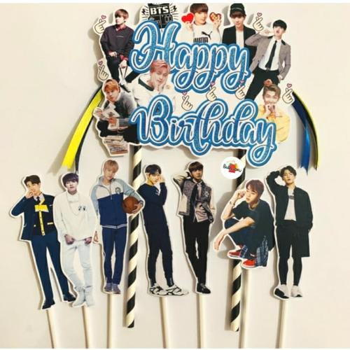 Jual BTS Kpop Blue Topper Cake Birthday/Hiasan Kue Ulang Tahun ...